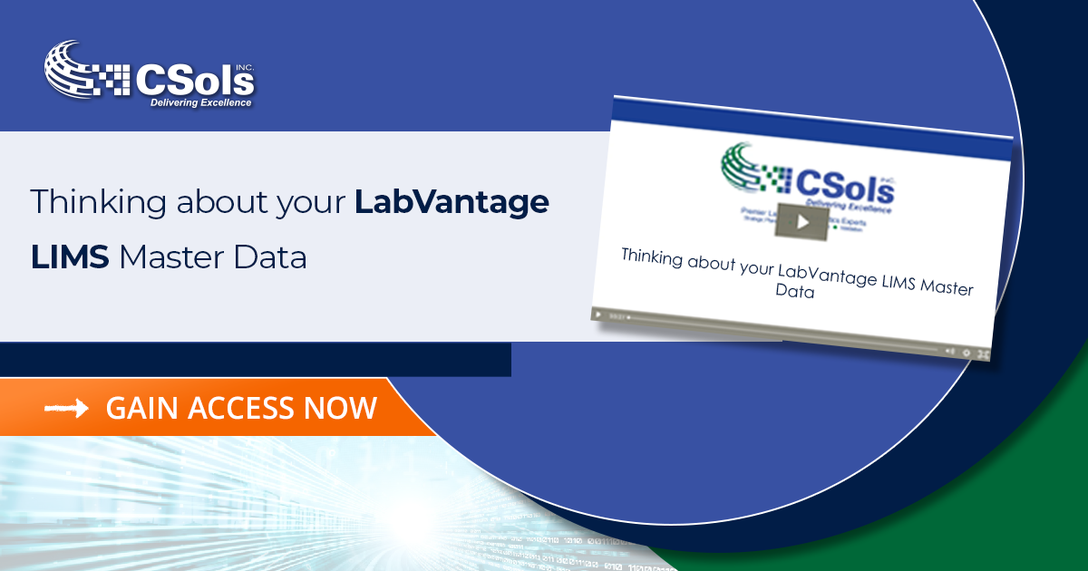 Webinar Request: Thinking about your LabVantage LIMS Master Data